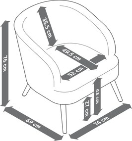 Tchibo - Křeslo z buklé s dřevěnými nohami - barva: bílá