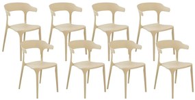 Sada 8 jídelních židlí béžové GUBBIO Beliani