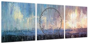 Obraz - Abstrakce (s hodinami) (90x30 cm)