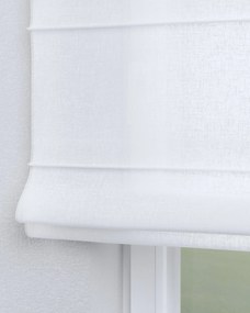 Římská roleta Capri barva bílá látka poloprůhledná, pletený vzor