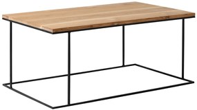 OnaDnes -20% Nordic Design Přírodní masivní konferenční stolek Valter s černou podnoží 100x60 cm