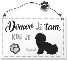 HAFani Dekorace cedule se psem Maltézák