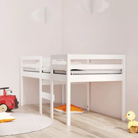Patrová postel bílá 90 x 190 cm masivní borové dřevo,  821615