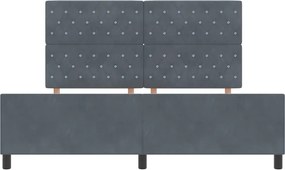 Postel s boxspringem s čelo Tmavě šedá 180 x 200 cm samet 3344892