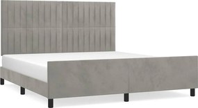 Rám postele s čelem světle šedý 180x200 cm samet 3125891