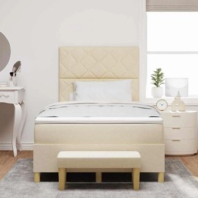 Postel s boxspringem s čelo Krémová 200 x 120 cm textil 3344371