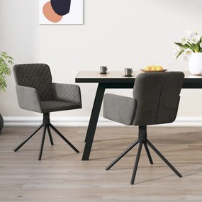Otočné jídelní židle 2 ks tmavě šedé samet - Default Title