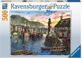 Ravensburger Východ slunce v přístavu / 500 dílků / od 10 let