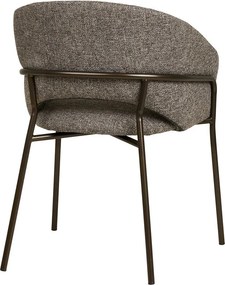 Šedé ocelové jídelní křeslo s područkami Costa – House Nordic