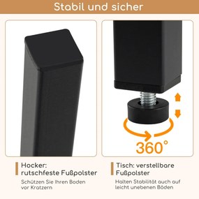 Costway 3 PCS. Jídelní stůl set s barovým stolem a amp; 2 taburety průmyslový