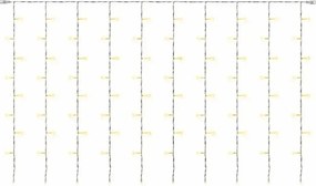 Hobby Line LED světelný závěs do okna, 200 × 100 cm, teple bílá, 100 diod, čirý kabel, IP20 do interiéru, prodlužovací