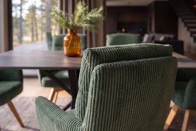 Designová otočná židle Maddison zelený manšestr