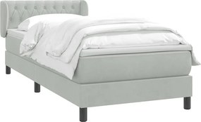 Box Spring Postel s matrací Světle šedá 90x220 cm Samet 3317805