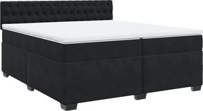 Box spring postel s matrací černá 200x200 cm samet 3288710