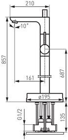 F-Design Flusso, volně stojící vanová baterie s ruční sprchovou sadou, chrom lesklý, FD1-FLS-11F-11