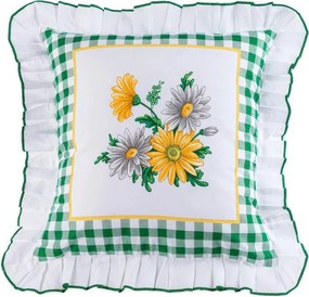 Sada 2 ks povlaků na polštářky s volánem GERBERA 40 x 40 cm