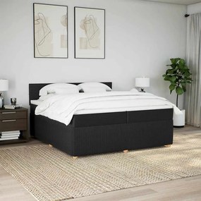 Box spring postel s matrací černá 200x200 cm textil 3289865