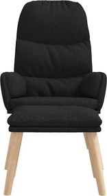 Relaxační křeslo se stoličkou černé textil 3097348