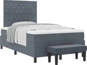 Postel s boxspringem s čelo Tmavě šedá 190 x 120 cm samet 3344433