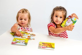 Teddies Mini puzzle dřevěné 9 dílků Moje první zvířátka pro nejmenší 15x15x0,8cm 6 druhů MPZ 12m+