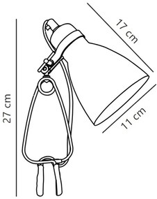 Nordlux - Stolní lampa s klipem CYCLONE 1xE14/15W/230V bílá