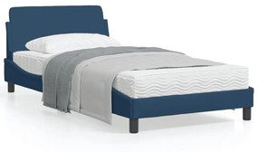 Rám postele s čelem modrý 100x200 cm textil