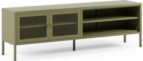 Zelený kovový TV stolek 160x50x35 cm Fayna – Marckeric