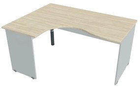 Stůl ergo pravý 160*120 cm - Hobis Gate GE 2005 P Dekor stolové desky: akát, Dekor lamino podnože: šedá, Barva nohy: černá