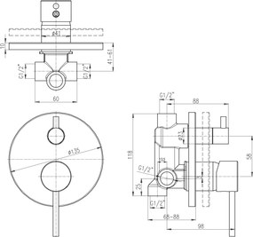 Slezák - RAV Vanová/sprchová baterie 2-cestná s podomítkovým tělesem SEINA - , Chrom