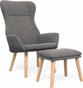 Relaxační křeslo s podnožkou světle šedé textil 3097882