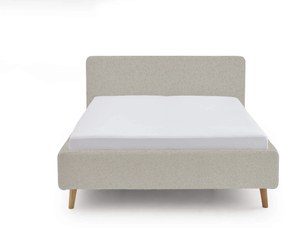 Dvoulůžková postel taupe 160 x 200 cm fleece béžová MUZZA