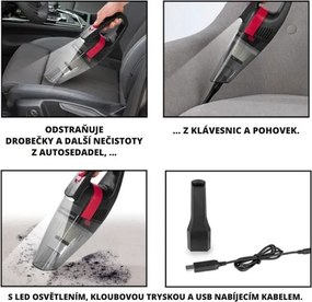 CleanMaxx AKU ruční vysavač do auta se světlem 12572