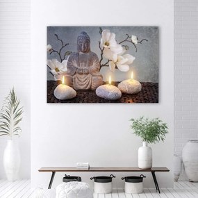 Gario Obraz na plátně Buddha a svíčky Rozměry: 60 x 40 cm, Provedení: Obraz na plátně