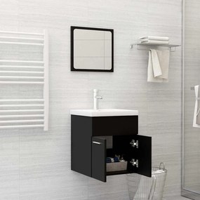 Set koupelnového nábytku černý dřevotříska 3070857