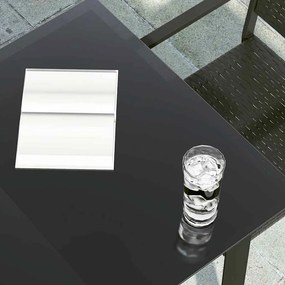 Zahradní jídelní stůl černý 140 x 70 x 74 cm ocel a sklo 318747