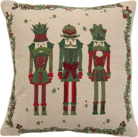 Béžový bavlněný polštář s Louskáčky Nutcrackers – 45*45*15 cm