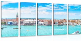 5-dílný obraz pohled na Benátky
