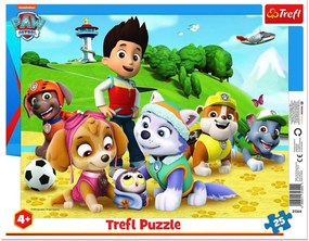 TREFL PUZZLE Deskové Tlapková Patrola 32x24cm v rámečku 25 dílků tr31344
