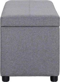 Lavice s úložným prostorem 116 cm světle šedá polyester 281317
