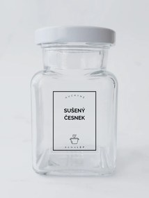 Samolepka na kořenky SUŠENÝ ČESNEK průhledná 3 × 4 cm tučné písmo