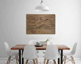 Li-Go "Spišský hrad" světelný obraz s baterií 90x62cm varianta: ovládání na obraze bez dálkového ovladače, provedení: dub světlý