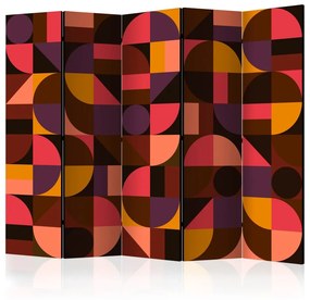 Paraván Geometric Mosaic (Red) Dekorhome