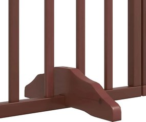 Zábrana pro psy s dvířky skládací 6 panelů hnědá 480 cm topol 3155577