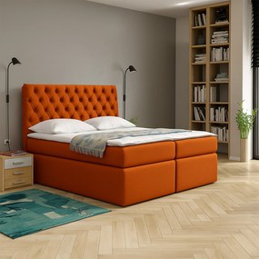 Eka Kontinentální čalouněná postel Luxurious - Cassablanca (90x200 cm) Barva látky Trinity: Černá (Trinity 2316)