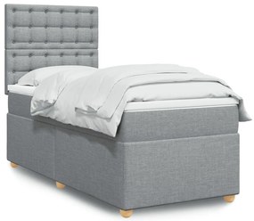 Box spring postel s matrací světle šedá 80 x 200 cm textil 3293421