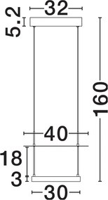 Bílé/matně černé hliníkové LED stmívatelné závěsné svítidlo ø 40 cm Diona – Nova Luce