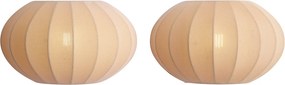 Set van 2 wandlampen beige met stoffen kap - Bida