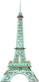 Woodcraft construction kit Woodcraft Dřevěné 3D puzzle Eiffelova věž tyrkysová