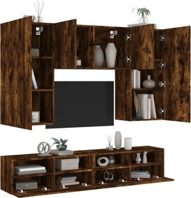 vidaXL 5dílná obývací stěna kompozitní dřevo [3216523] Barva: kouřový dub