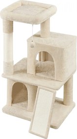 Kočičí nábytek se škrabadlem Yaheetech – béžová, 106 cm (257011797382)